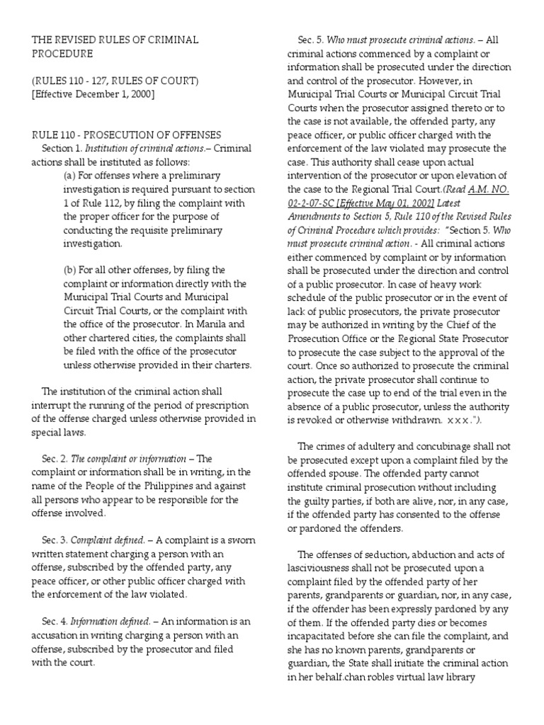 Revised Rules of Criminal Procedure | PDF | Prosecutor | Lawsuit