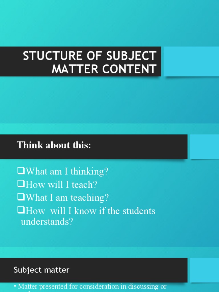 Subject Matter | PDF | Thought | Attitude (Psychology)