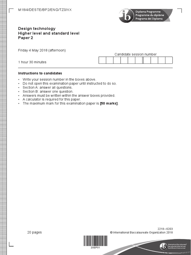 Design Technology Paper 2 HLSL | PDF | 3 D Printing | Physical Sciences