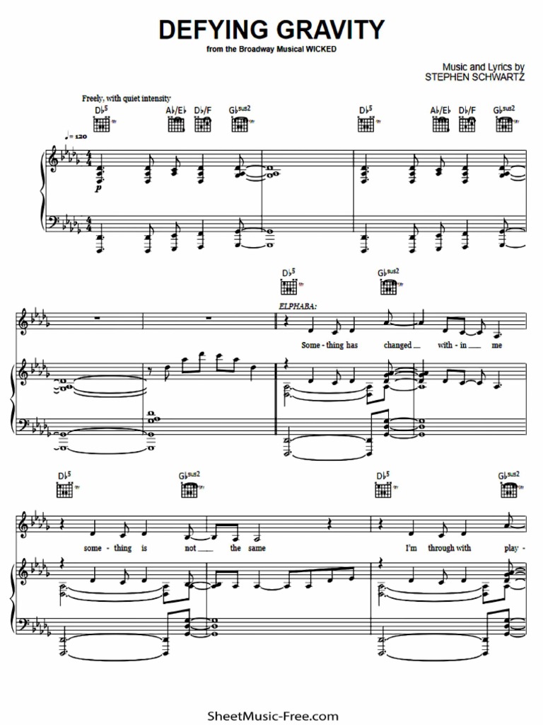 Defying Gravity Sheet Music From Wicked | PDF