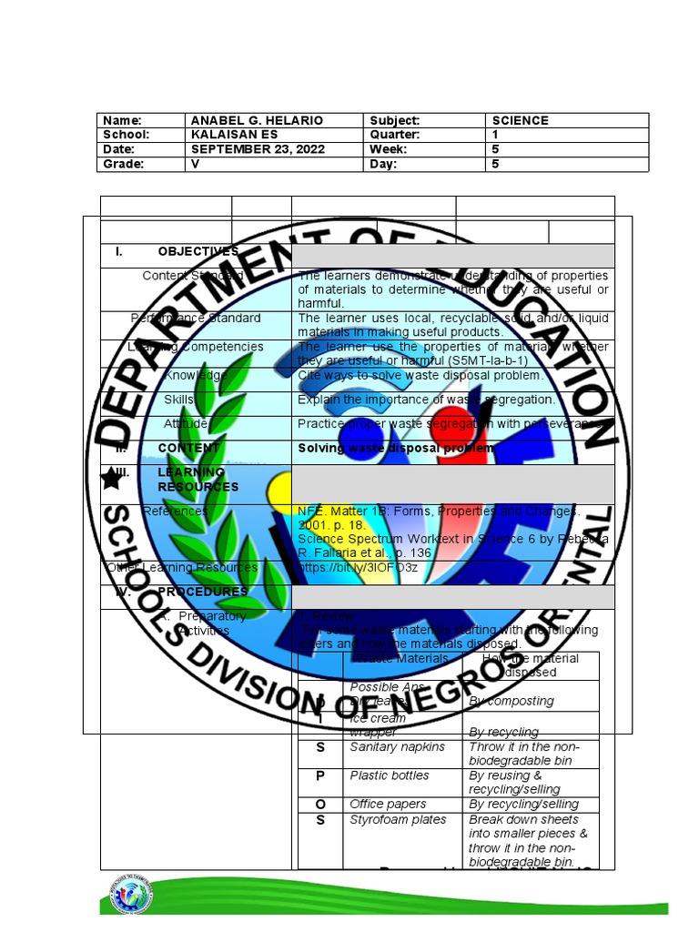 Solving Waste Disposal Problems Through Proper Segregation | PDF ...