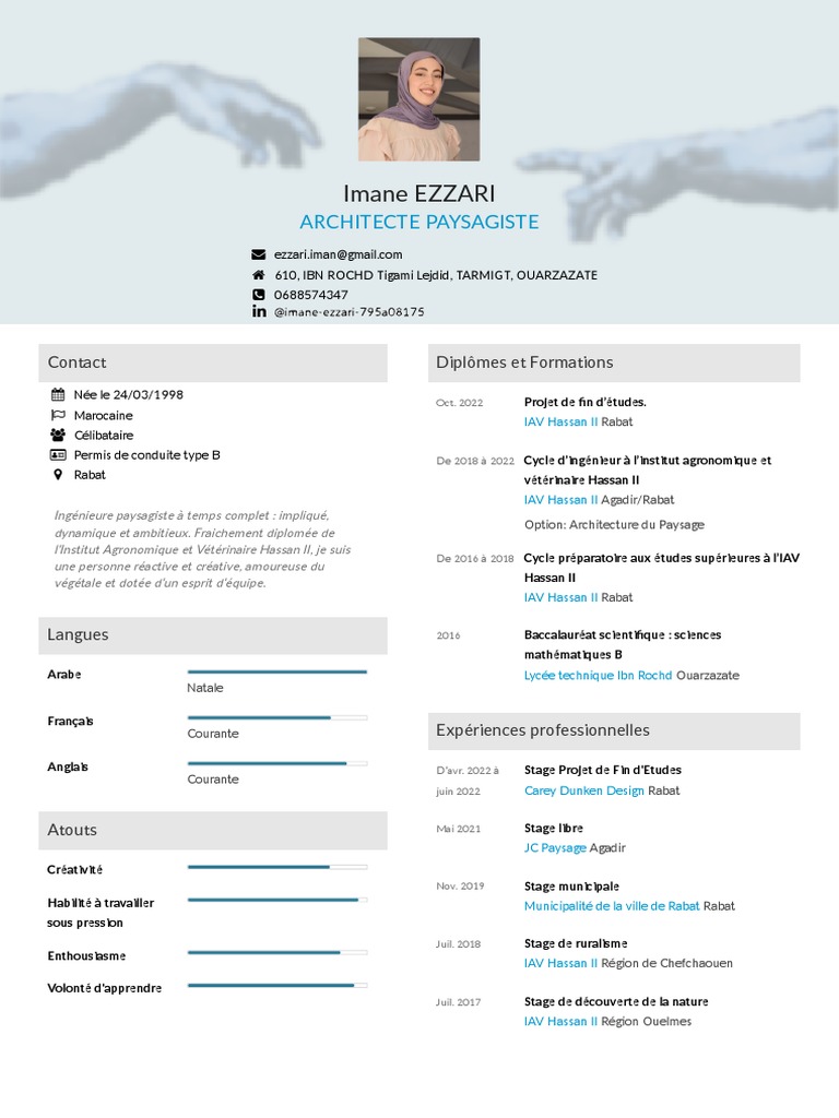 CV Imane | PDF | Architecture du paysage | Architecture