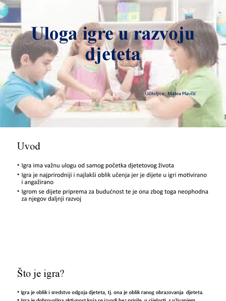 Uloga Igre Na Razvoj Djeteta | PDF