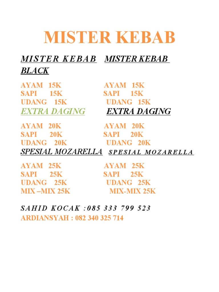 Mister Kebab Mister Kebab Black | PDF