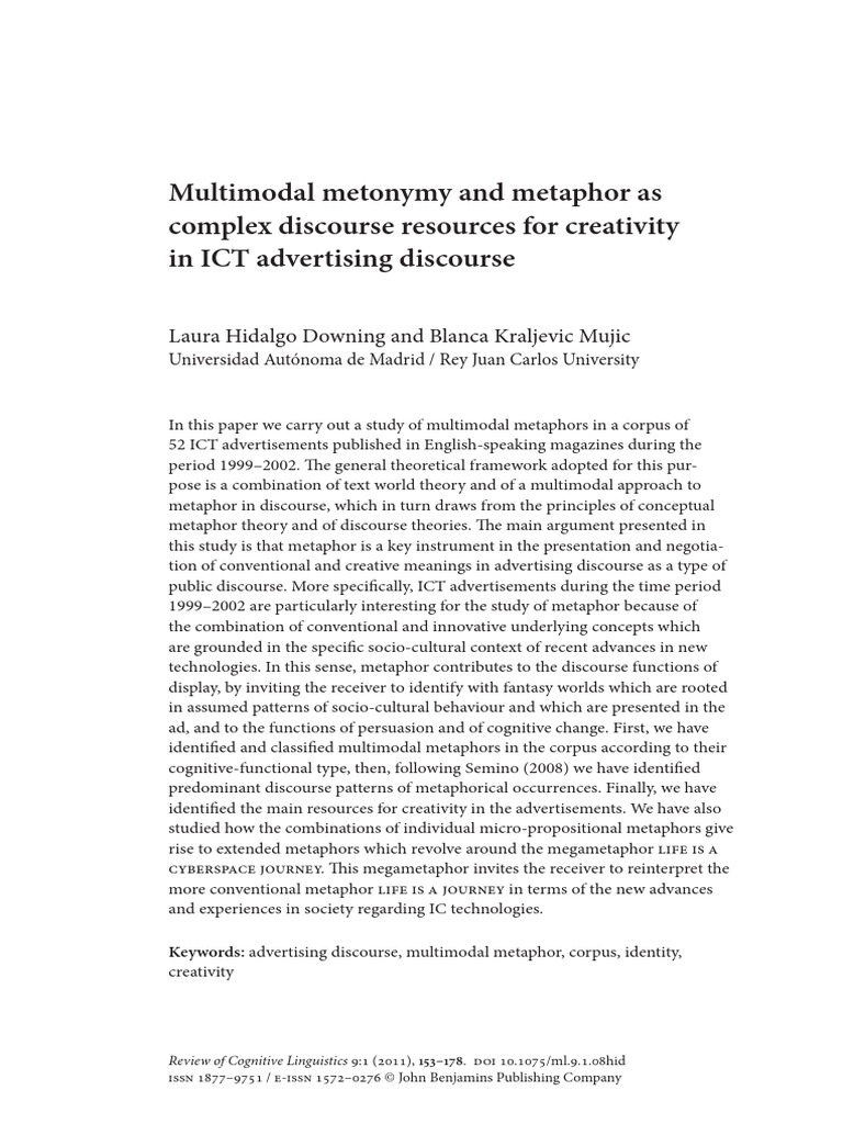 Multimodal metonymy and metaphor ascomplex discourse resources for ...