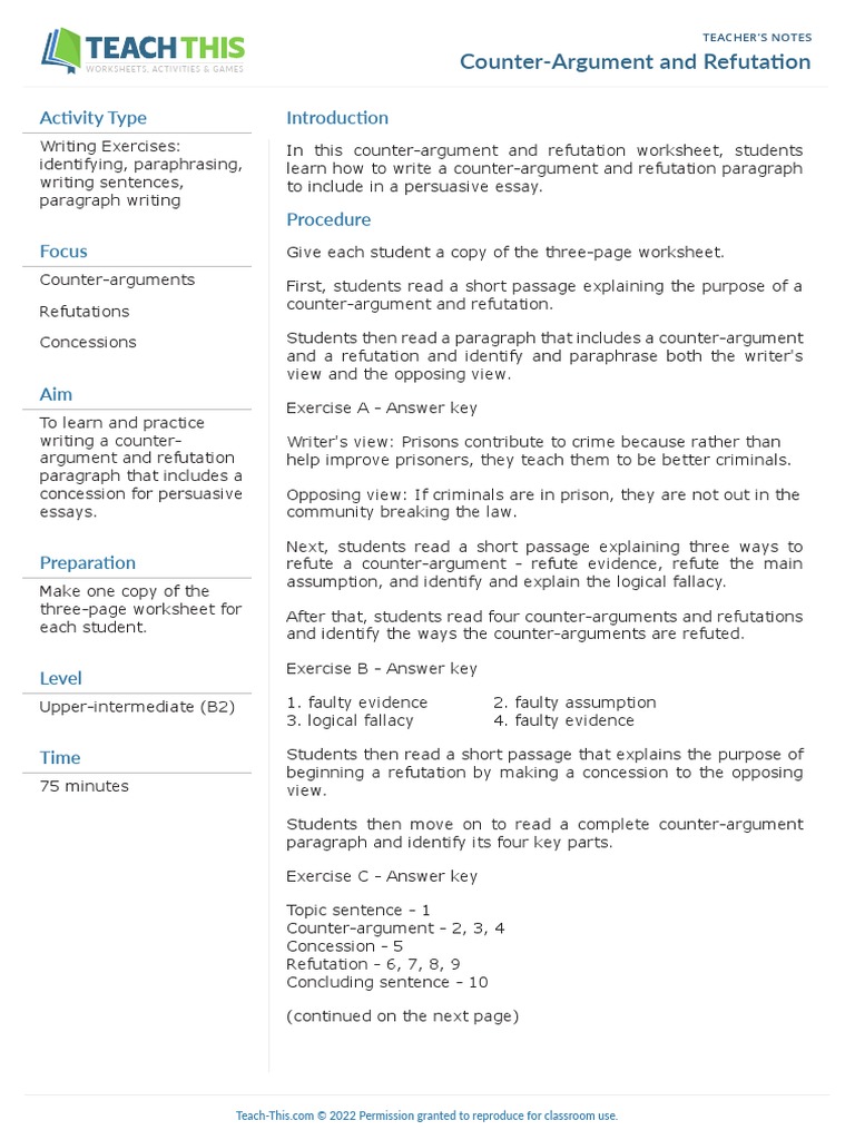 Counter Argument and Refutation | Download Free PDF | Trickle Down ...