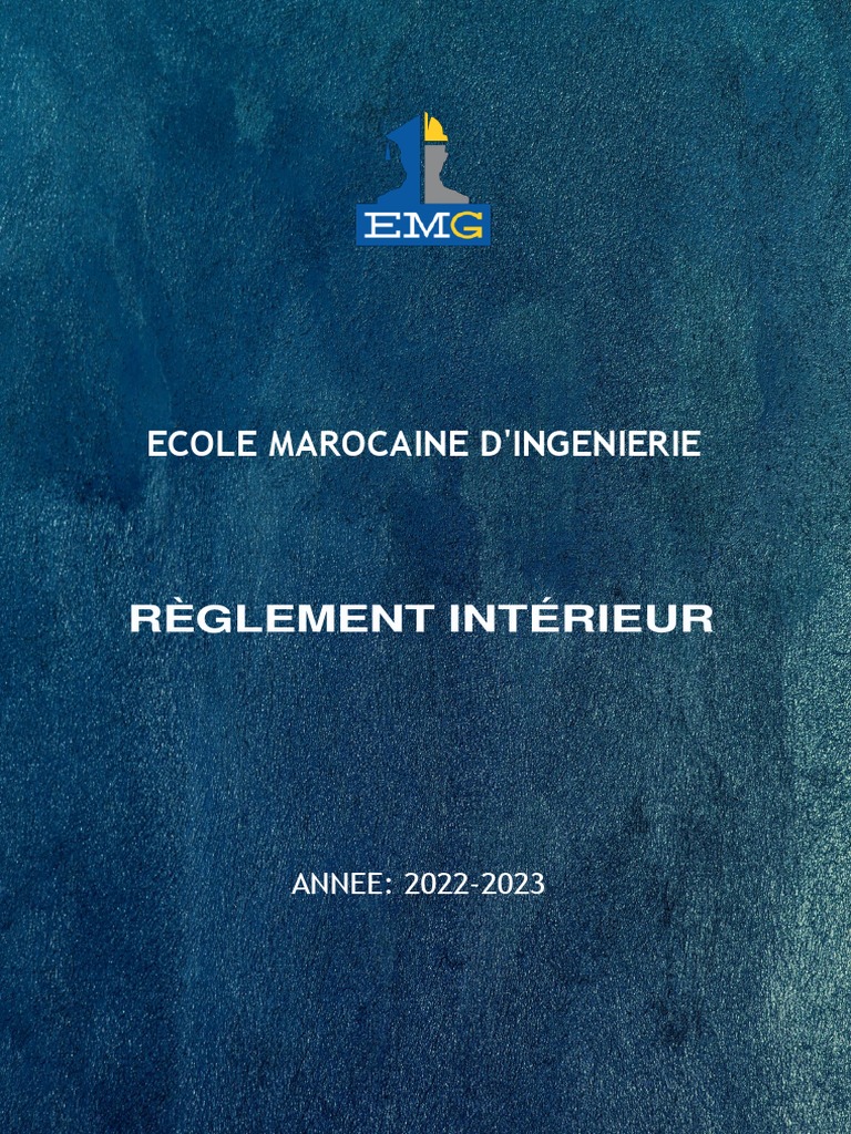 Règlement Intérieur de l'EMG Rabat | PDF | Ingénieur