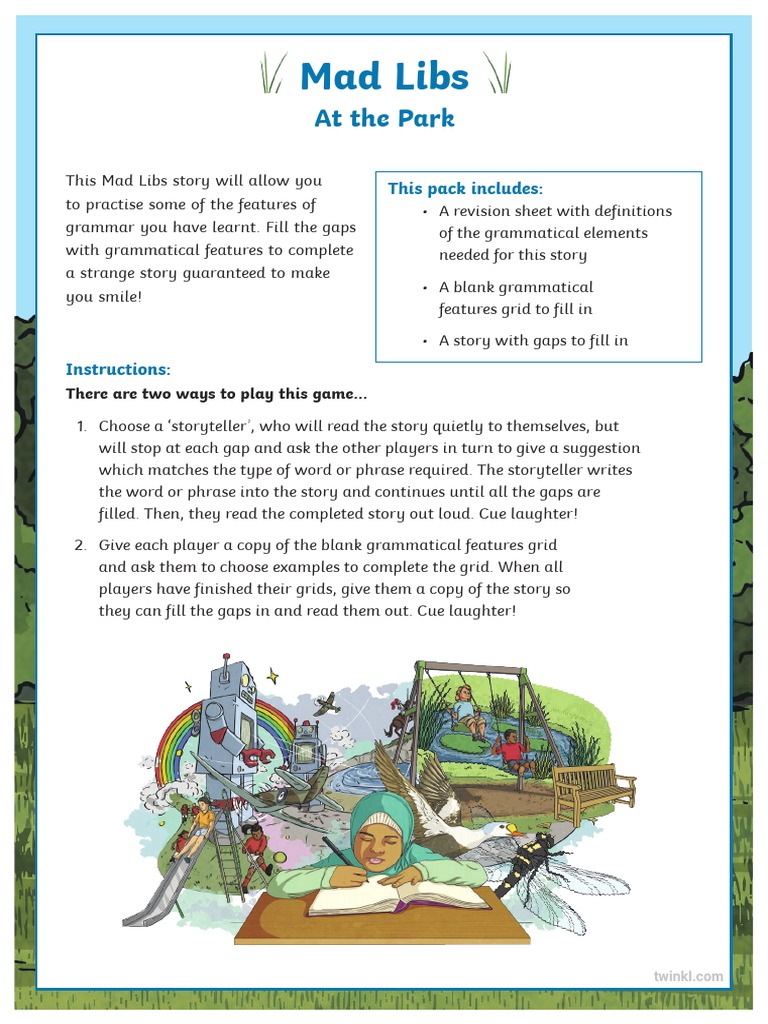 Fun Grammar Mad Libs Activity | PDF | Verb | Noun