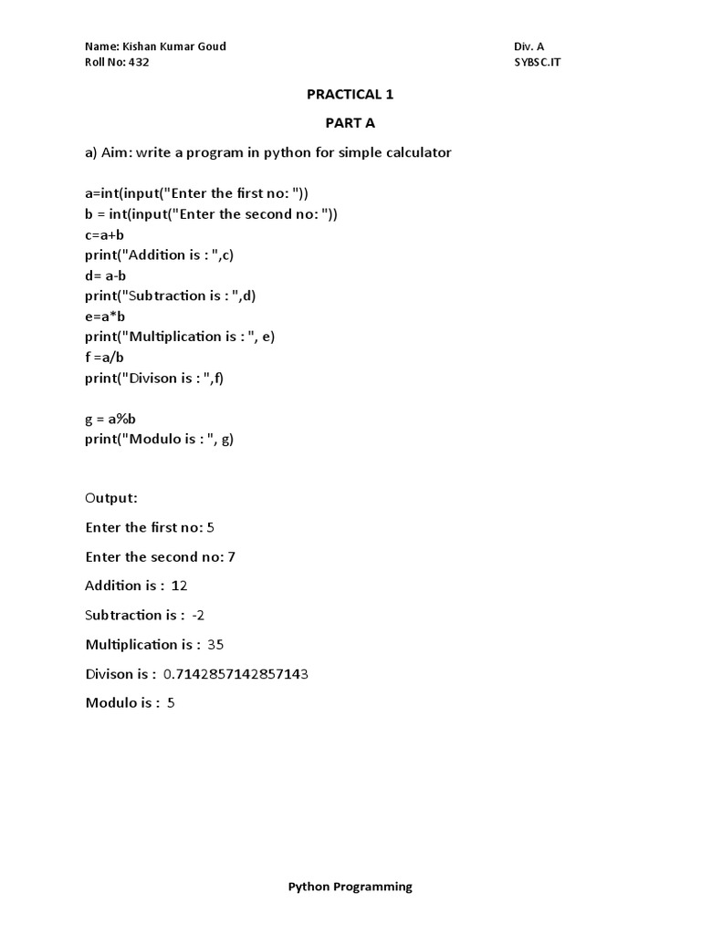 432 - Kishankumar Goud - PY | PDF | Parameter (Computer Programming ... 432 - Kishankumar Goud - PY | PDF | Parameter (Computer Programming ...