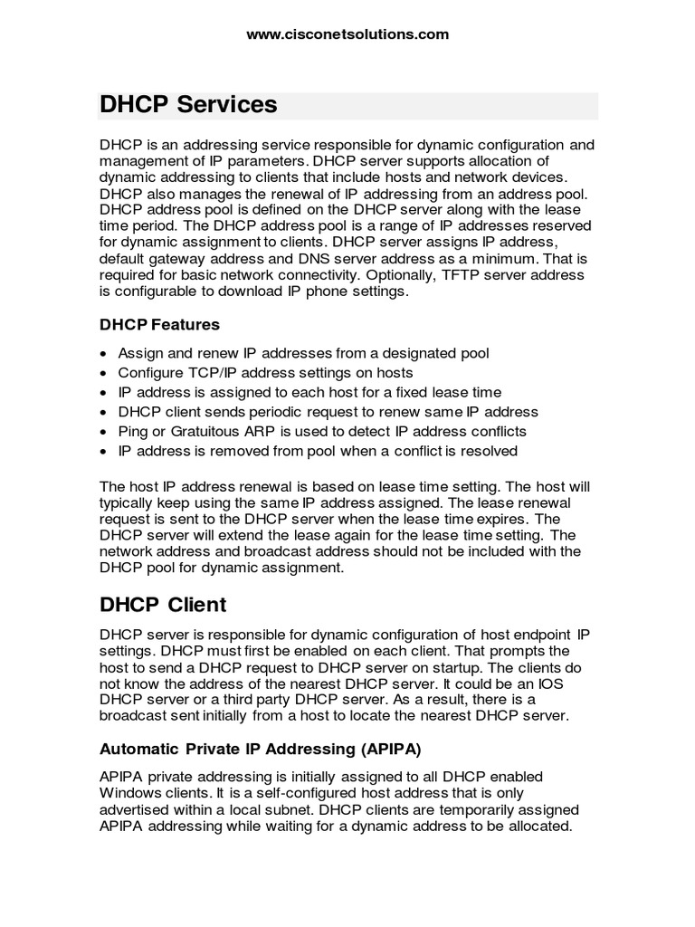 079 DHCP Concepts | Download Free PDF | Ip Address | Router (Computing)