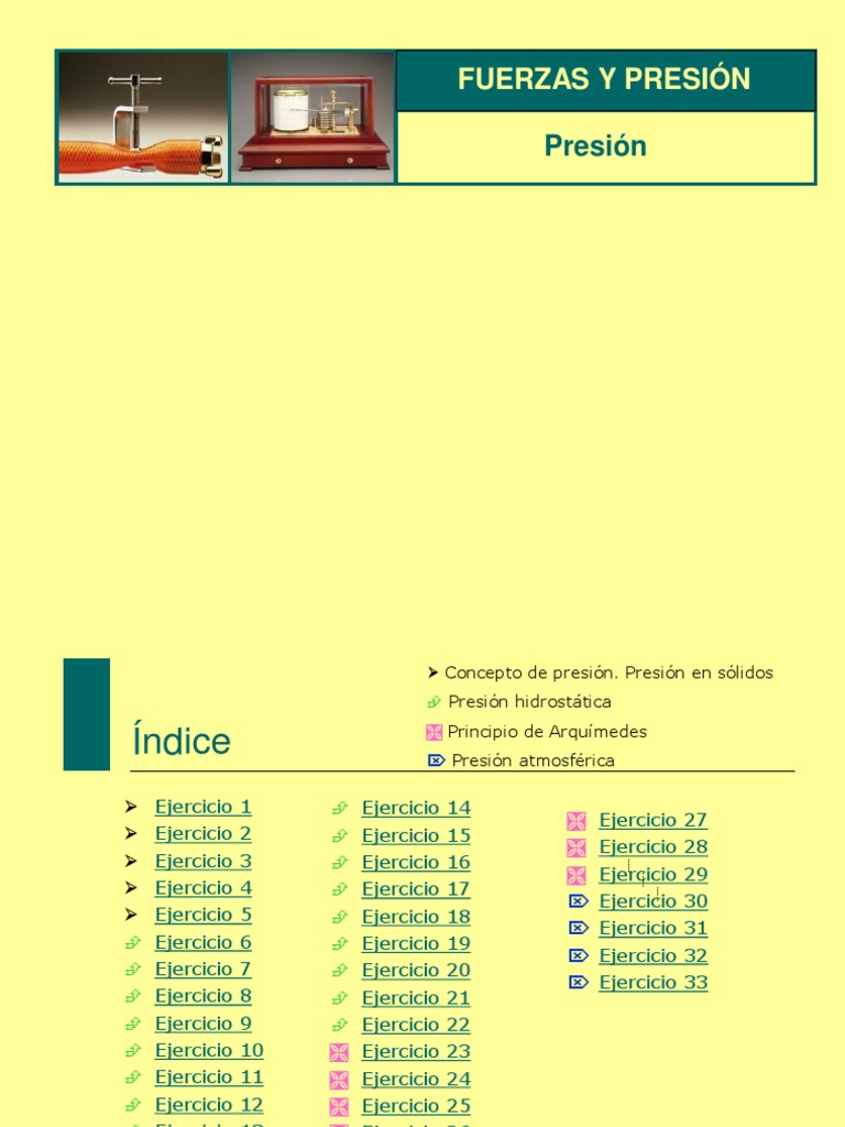 Ejercicios Resueltos Tema 1 | PDF | Presión | Pascal (Unidad)