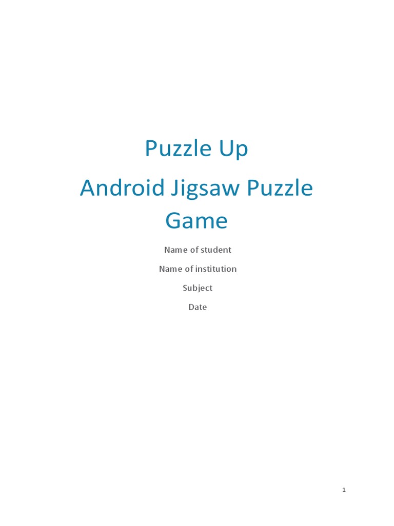 Puzzle Up - Android Jigsaw Puzzle Game | PDF | Android (Operating ...