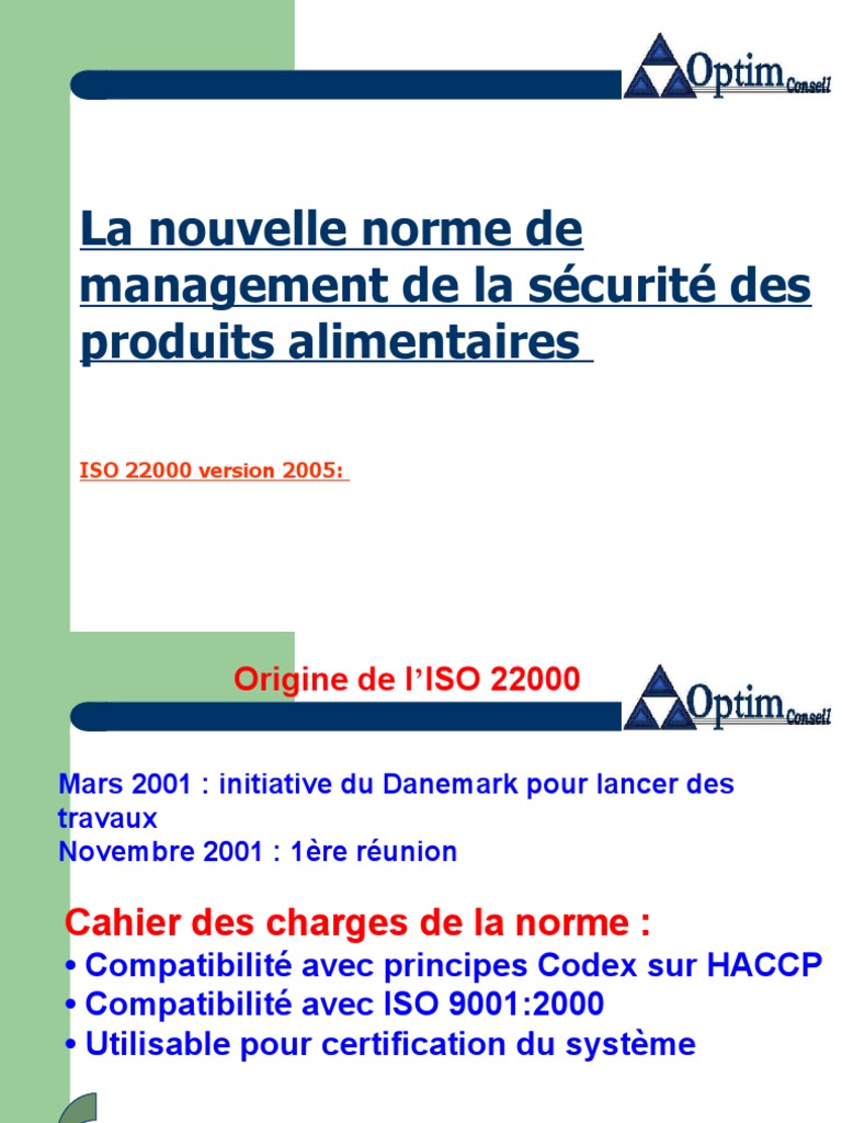 ISO 22000:2005 - Sécurité Alimentaire Globale | PDF | Analyse des ...