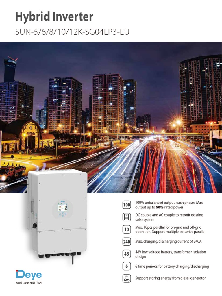 Datasheet English Deye Hybrid Inverter | PDF | Manufactured Goods ...