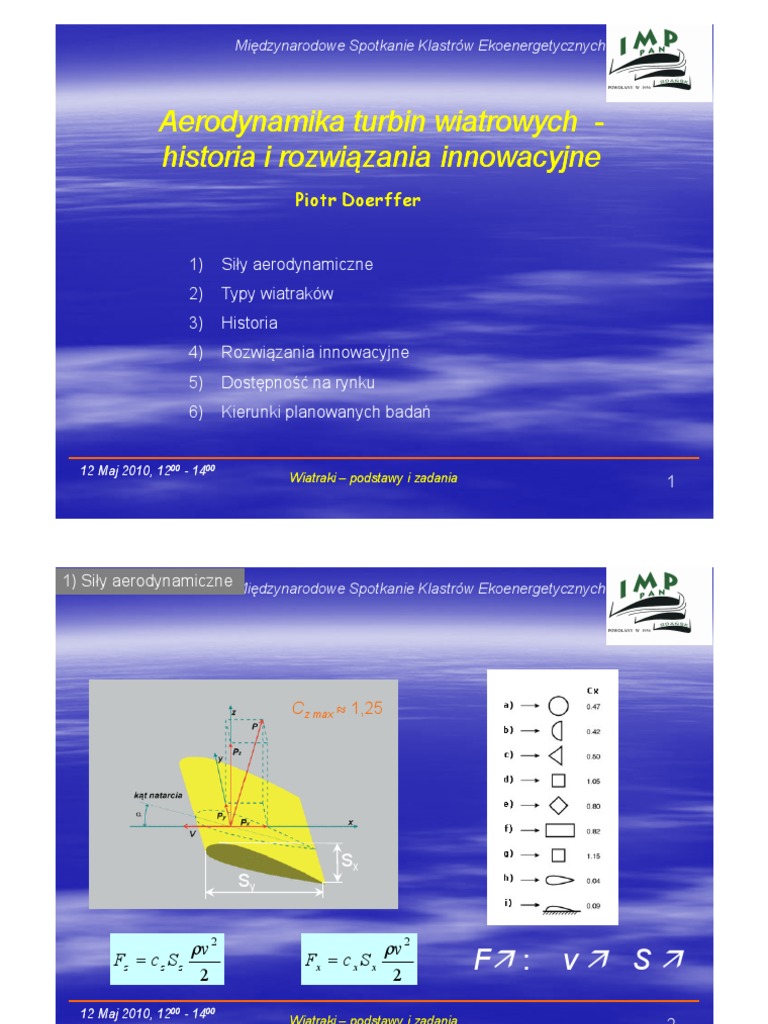 Aerodynamika Turbin Wiatrowych Aerodynamika Turbin Wiatrowych - Historia I Rozwiązania ...