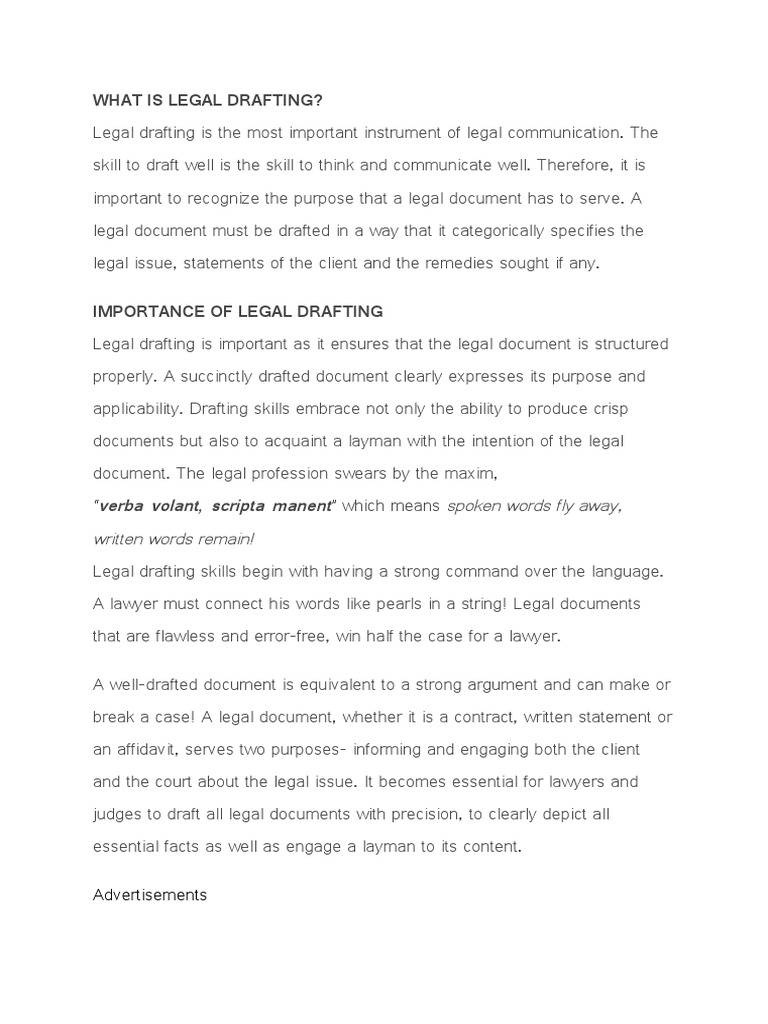 Importance of Drafting and General Principlesnof Good Drafting | PDF ...