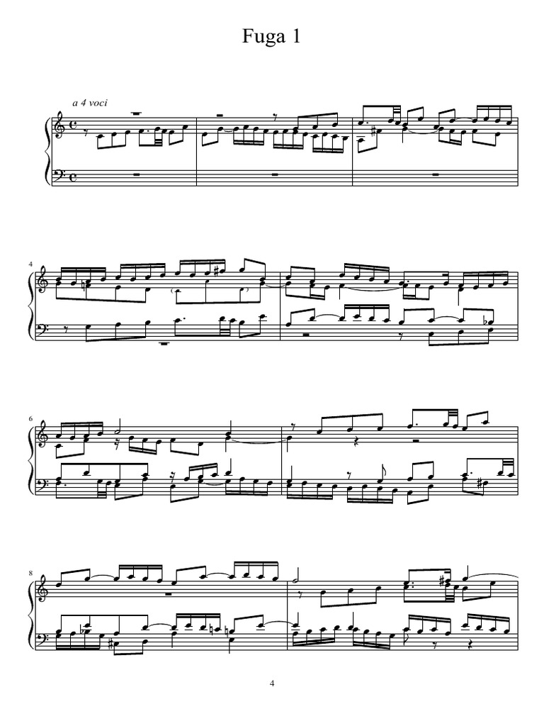 Fuga 1: A 4 Voci | PDF