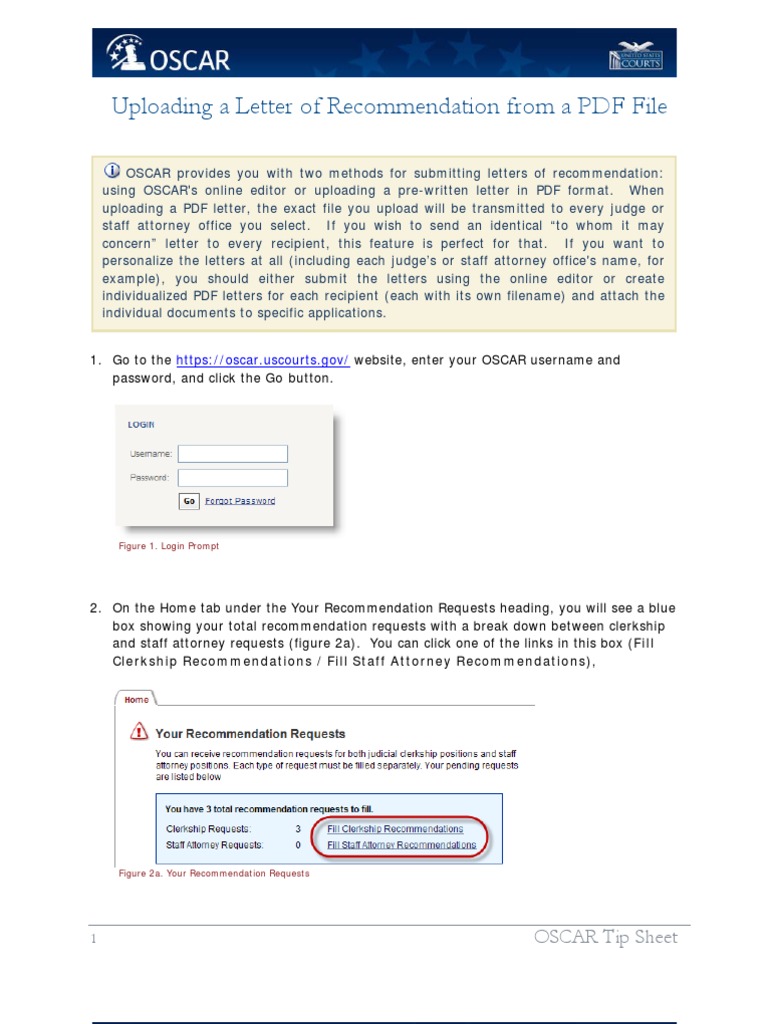 Uploading PDF Letters to OSCAR | PDF | Portable Document Format | Law Clerk