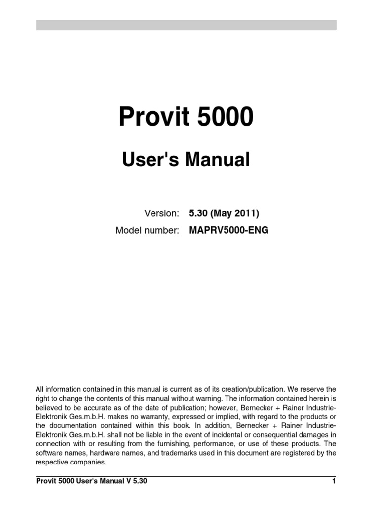Provit 5000: User's Manual | PDF | Personal Computers | Computer ...