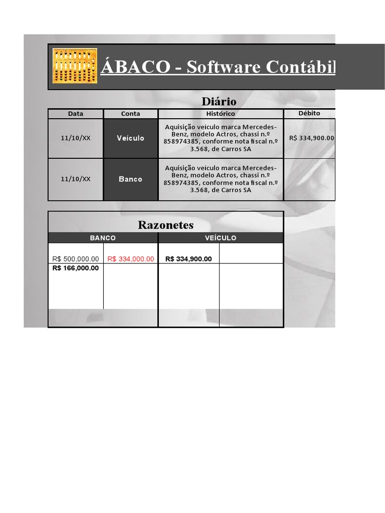 ÁBACO - Software Contábil: Diário | PDF