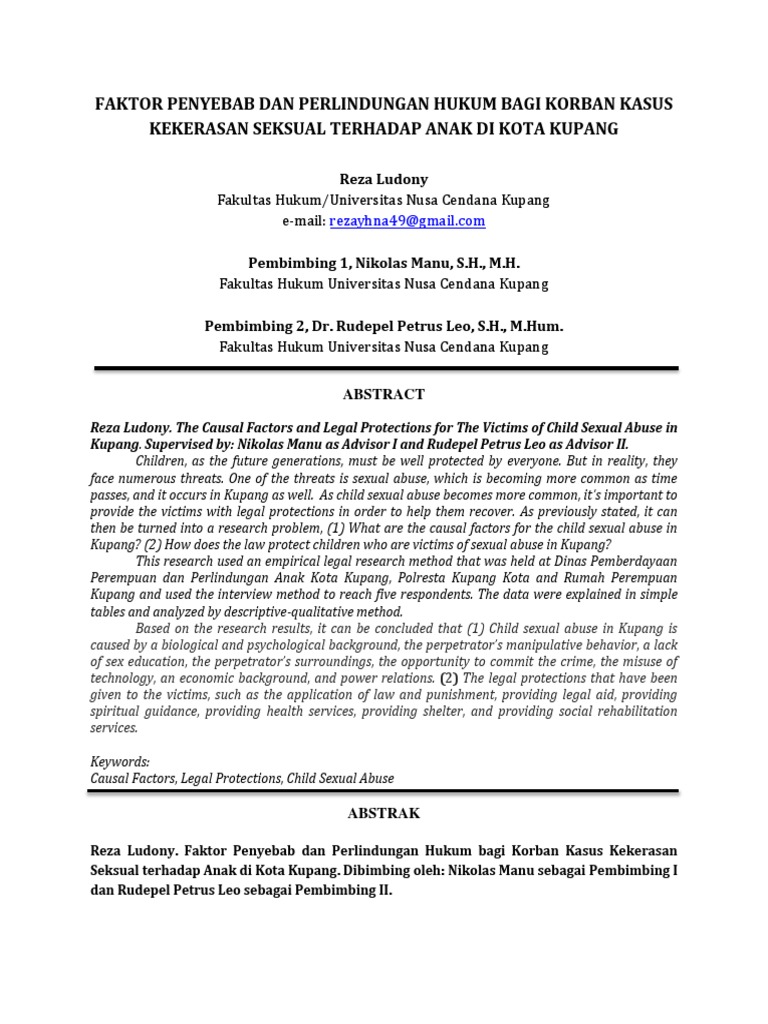 Jurnal Skripsi - Reza Ludony - Hukum - Undana | PDF | Child Sexual ...