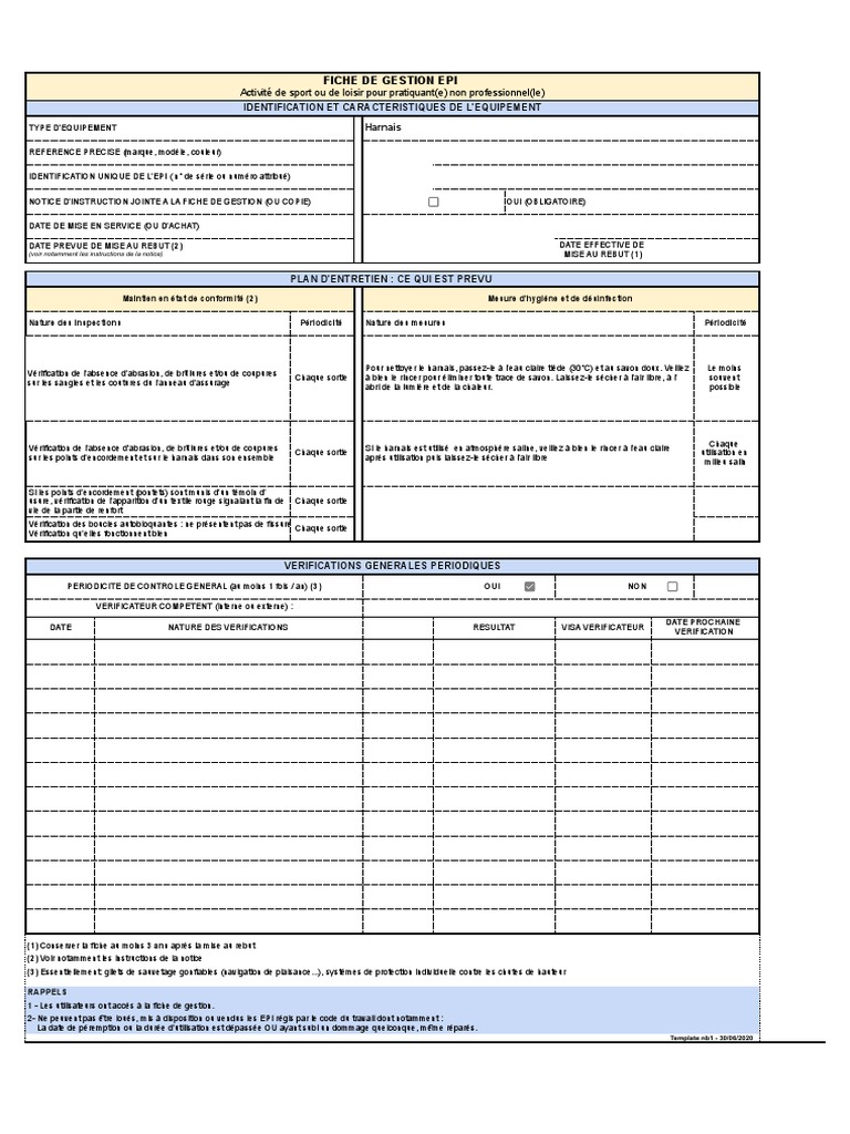 Fiche de Gestion Epi | PDF
