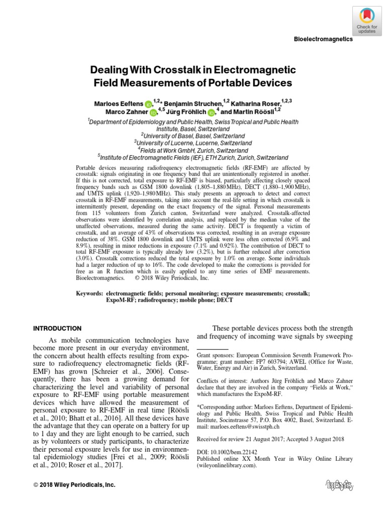 Dealing With Crosstalk in Electromagnetic Field Measurementsof Portable ...