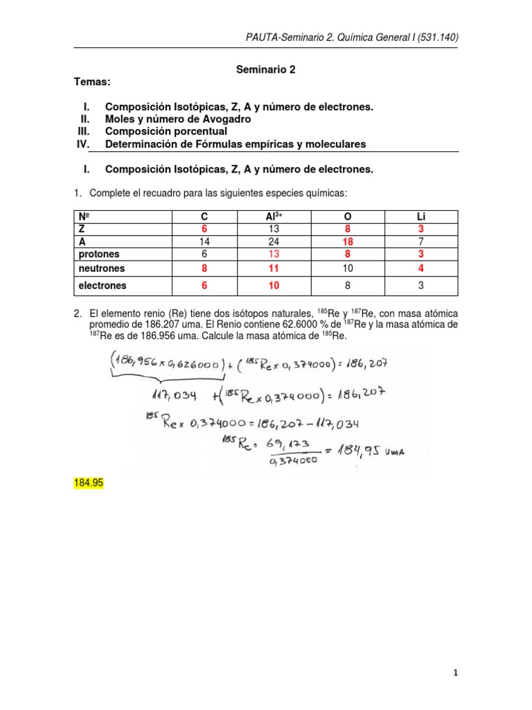 Composición de Protones, Neutrones y Electrones | PDF | Química | Mole ...