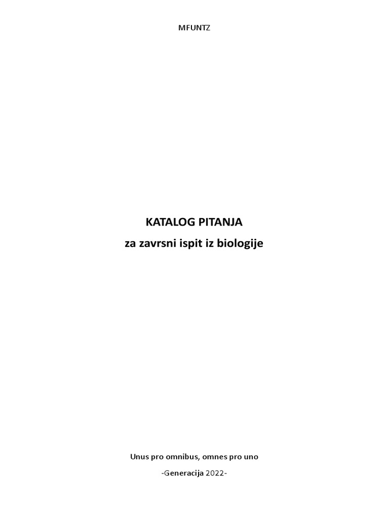 Katalog Pitanja Za Zavrsni Iz Hemije | PDF