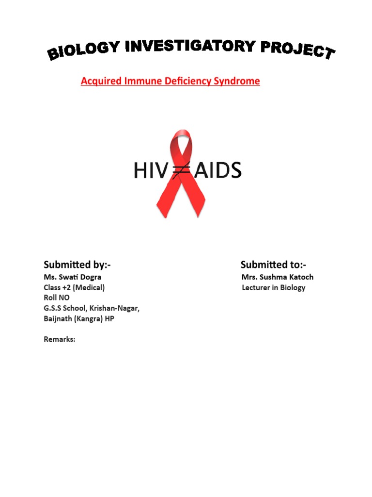 Project Report (Swati Dogra) | PDF | Hiv/Aids | Hiv