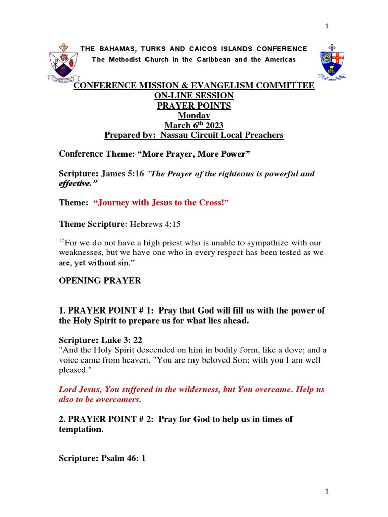 Prayer Points - March 6th 2023 | PDF | Prayer | Jesus