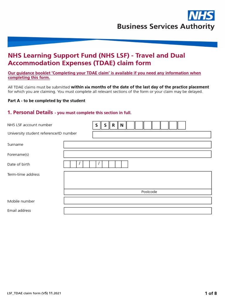 NHS Learning Support Fund (NHS LSF) - Travel and Dual Accommodation ...