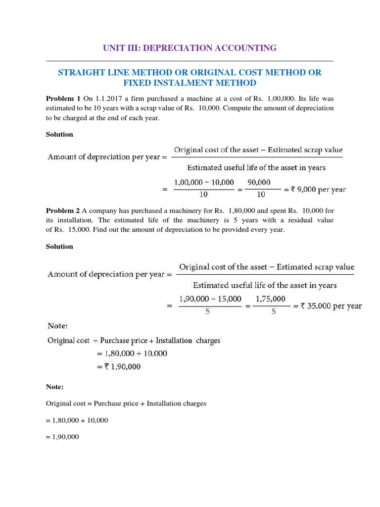 BBA II Chapter 3 Depreciation Problems | PDF | Depreciation | Money