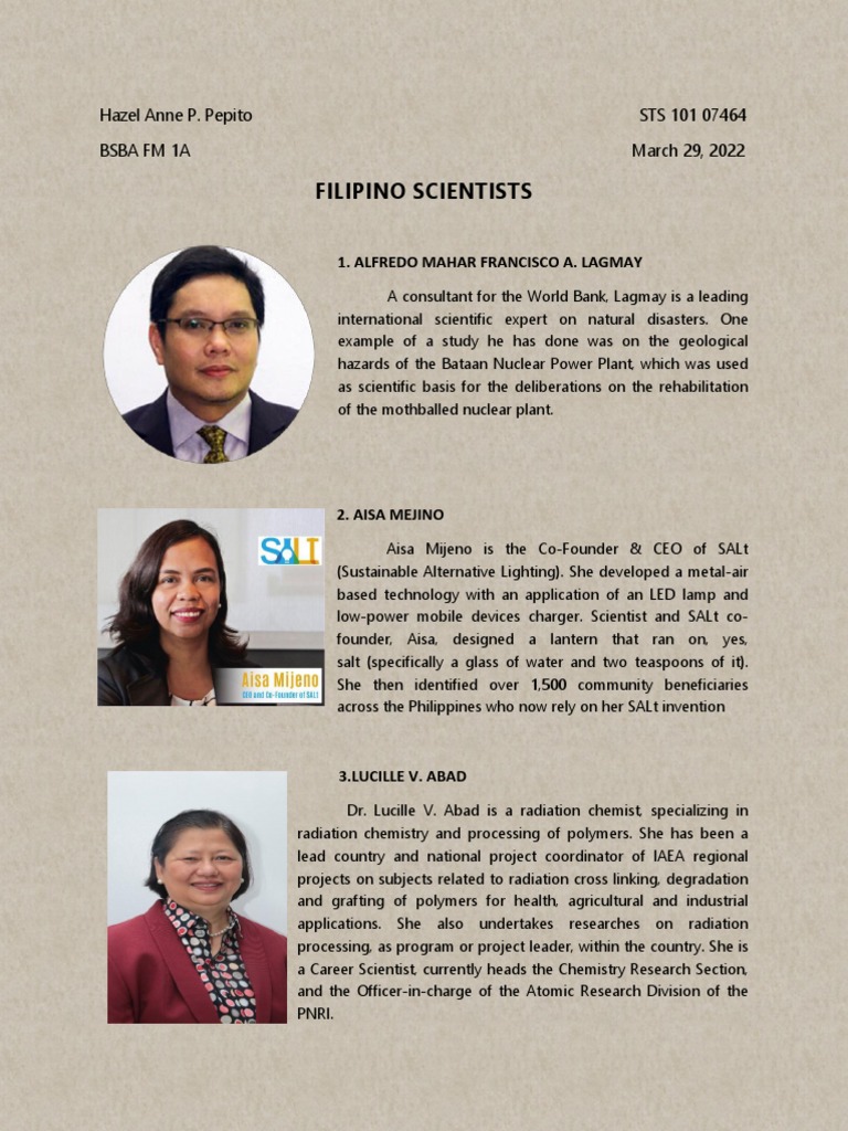 Filipino Scientists | PDF | Science | Infection