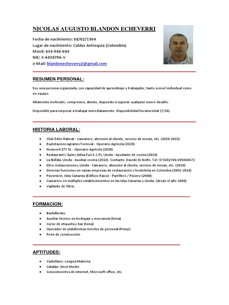 Curriculum Nicolas Blandon 2023 | PDF