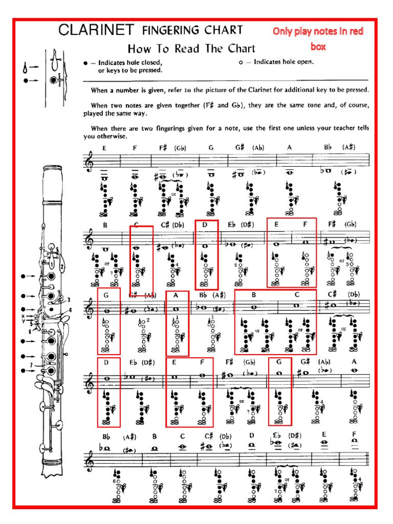 Clarinet Easy Finger Chart | PDF