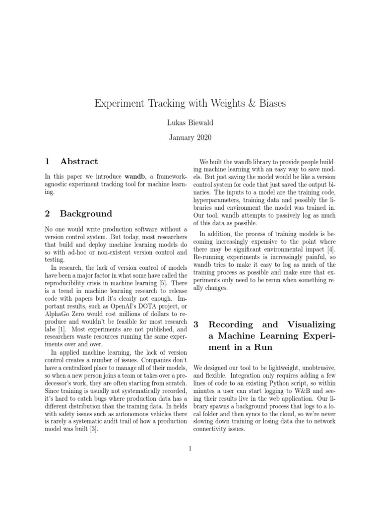 Experiment Tracking With Weights & Biases | PDF | Machine Learning | Version Control