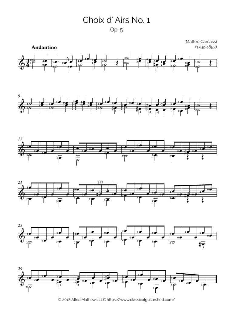 Carcassi Op5 No1 ClassicalGuitarShed | PDF | Lexicologie | Langues du Royaume-Uni