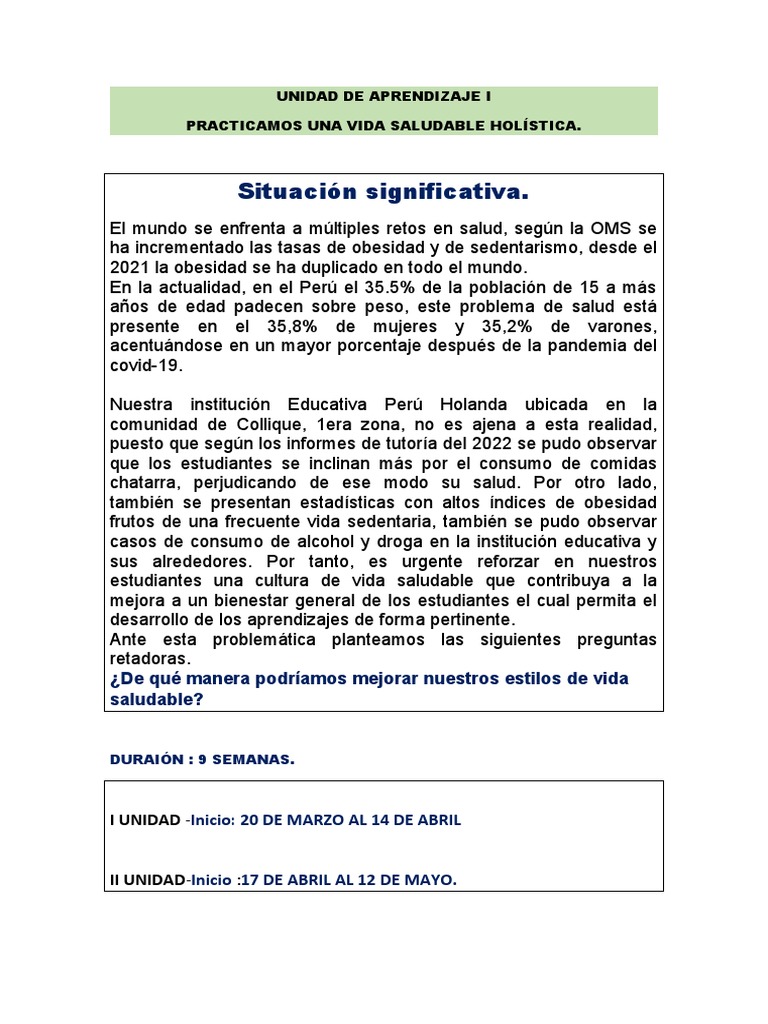 Situación Significativa. | PDF