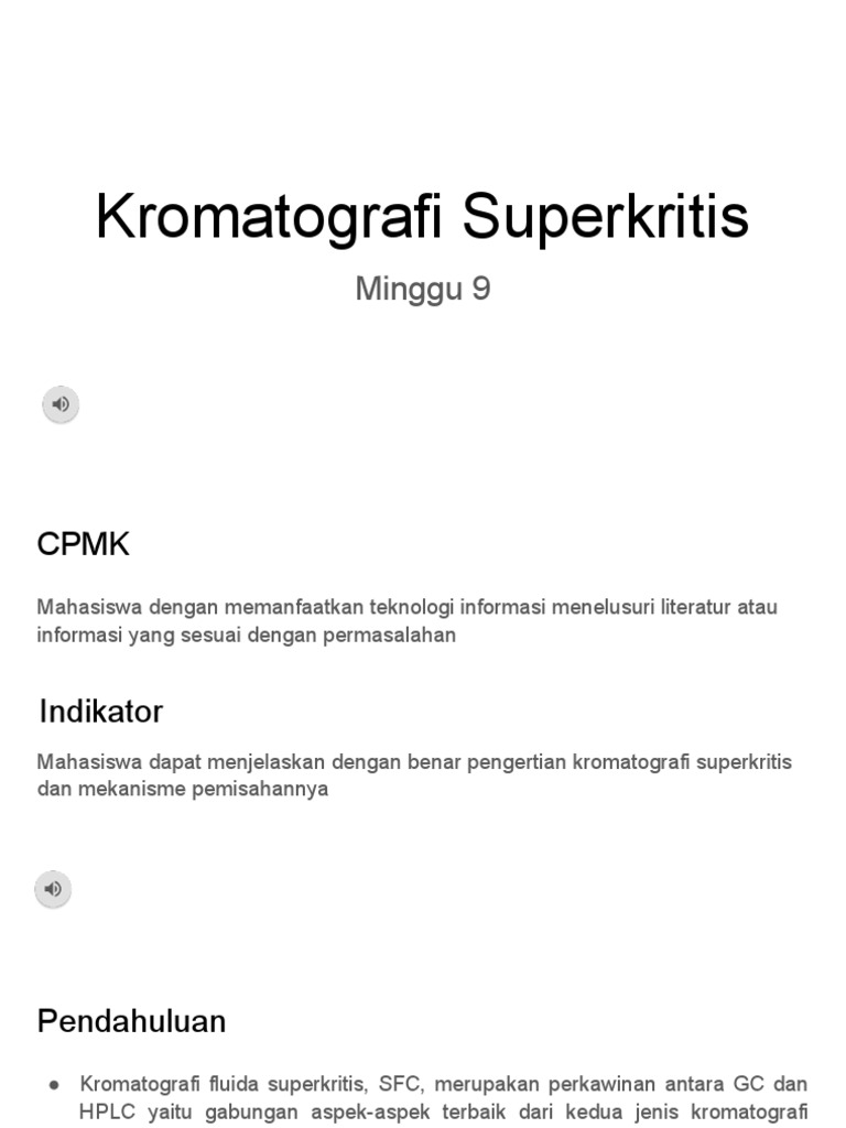 TPA Minggu 9 - Kromatografi Superkritis | PDF | Sains & Matematika