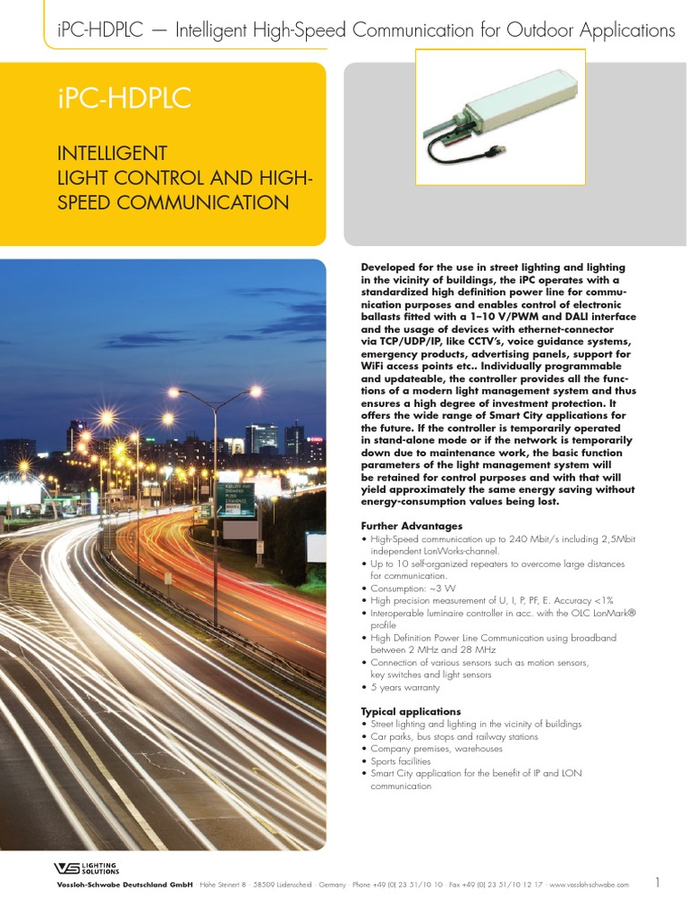 Data Sheet iPC-HDPLC EN | PDF | Computer Network | Mains Electricity
