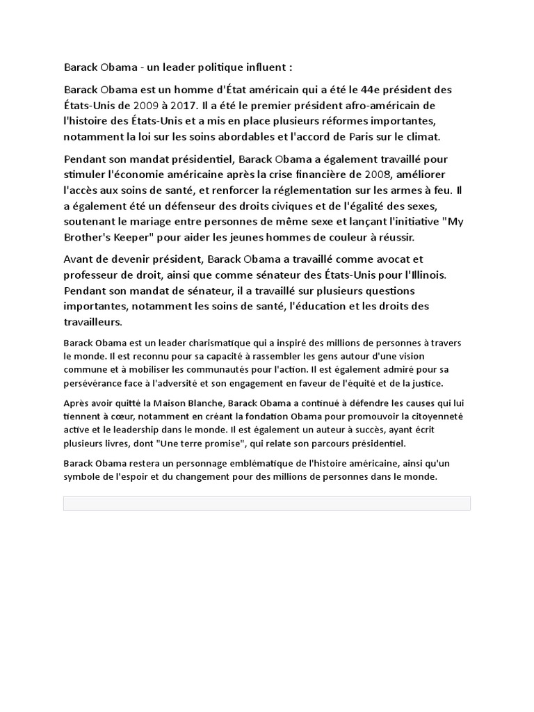 Leadership et héritage de Barack Obama | PDF | Sciences sociales