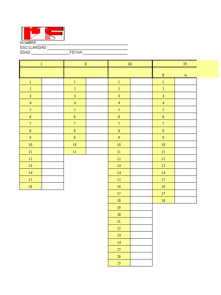 Hoja de Respuestas Terman Merrill | PDF