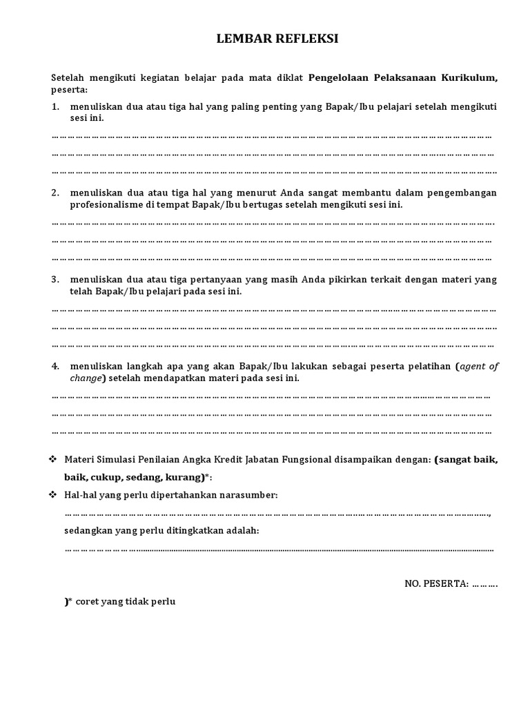 REFLECTION SHEET | PDF