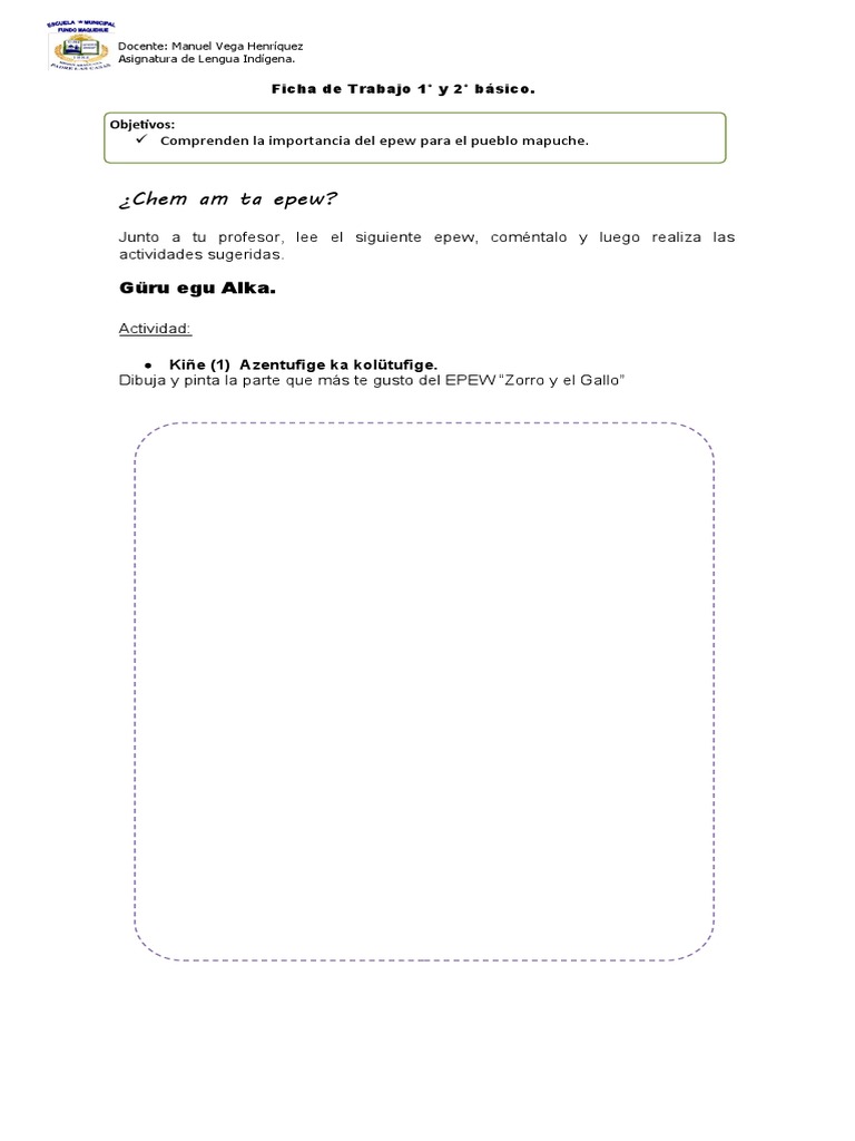 Actividades Epew para Niños Mapuches | PDF | Pollo | Pueblos Indígenas ...
