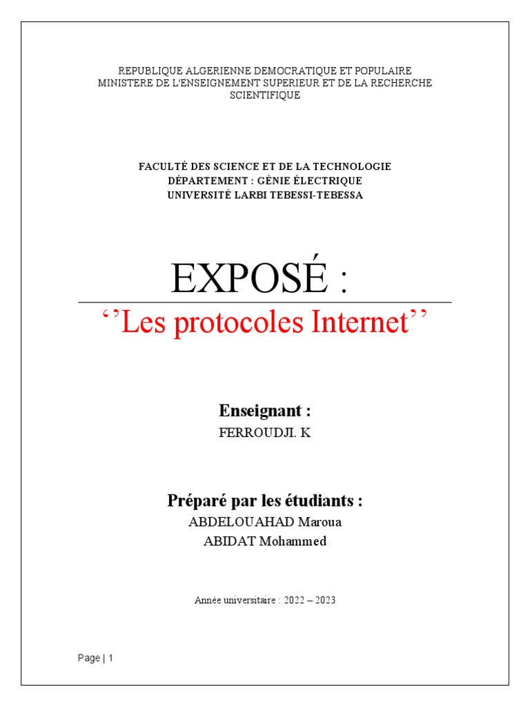 Protocoles Internet : Fonctionnement et Types | PDF | Protocole de ...