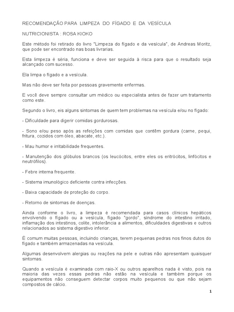 Desintoxicação Do Figado e Vesicula | PDF | Bile | Fígado Desintoxicação Do Figado e Vesicula | PDF | Bile | Fígado