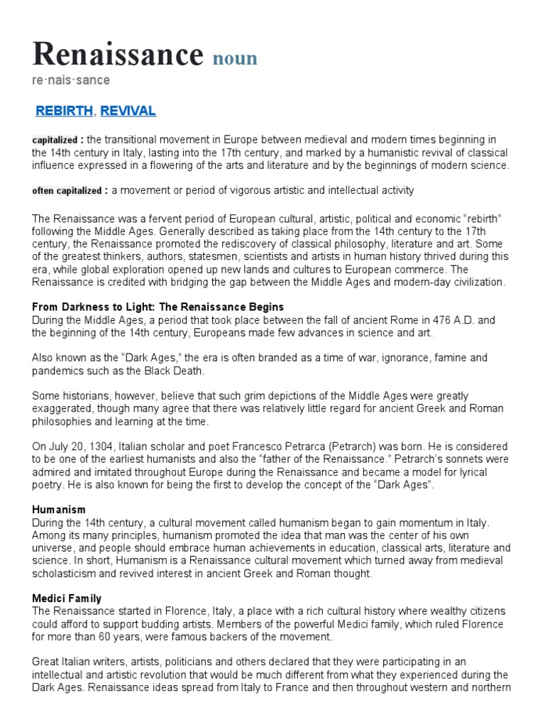 Renaissance | PDF | Renaissance | Humanism