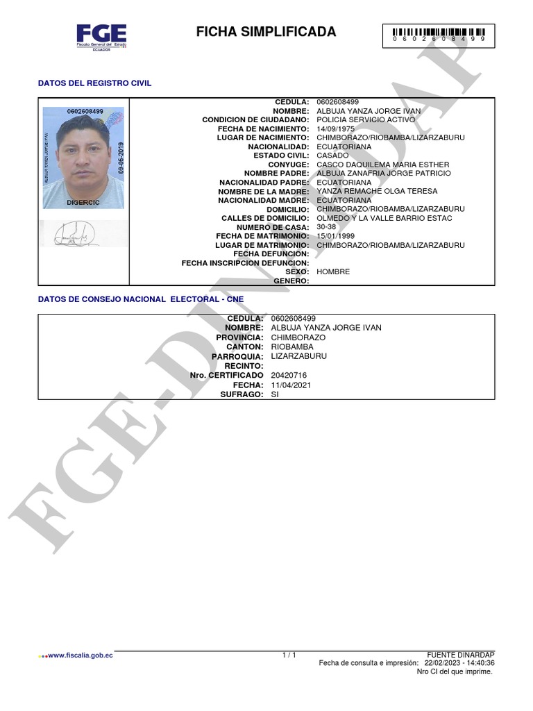 Ficha Simplificada 0602608499 | PDF