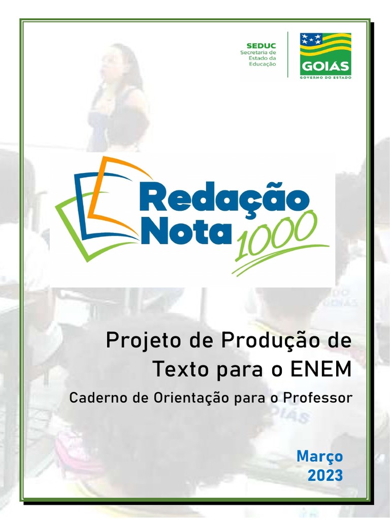 Projeto Redação Nota 1000 para Professores | PDF | Aprendizado ...